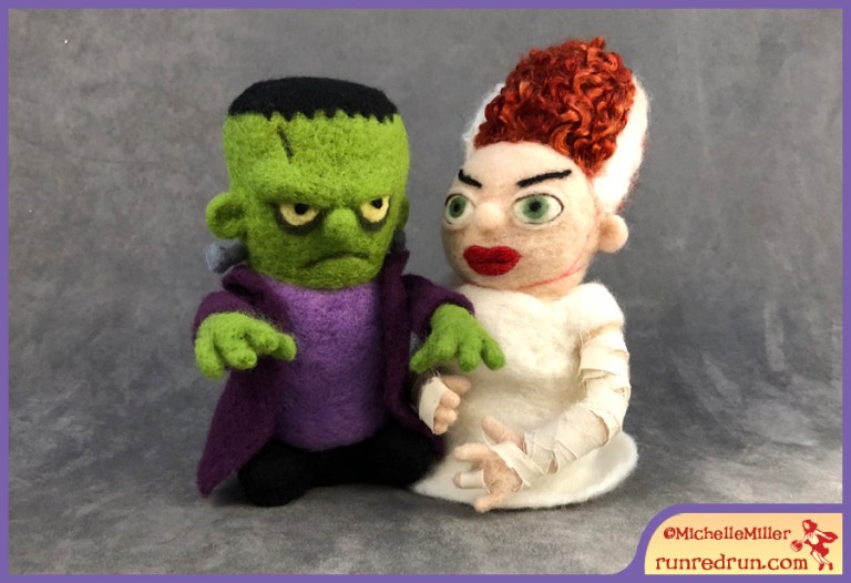 Frank ‘n’ Bride, Monsters | run red run needle felted collectibles