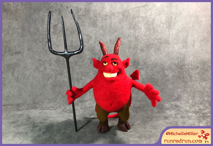 Another Collaboration: A Needle Felted Devil | run red run needle ...